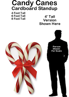 Candy Canes Cardboard Cutout Standup Prop - Dino Rentos Studios, INC.