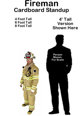Fireman Cardboard Cutout Standup Prop - Dino Rentos Studios, INC.