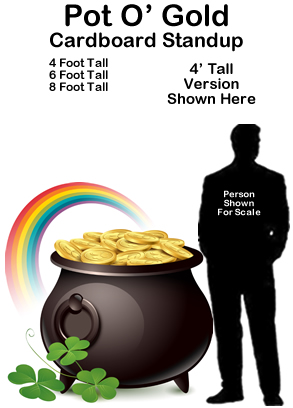 Pot of Gold Cardboard Cutout Standup Prop - Dino Rentos Studios, INC.